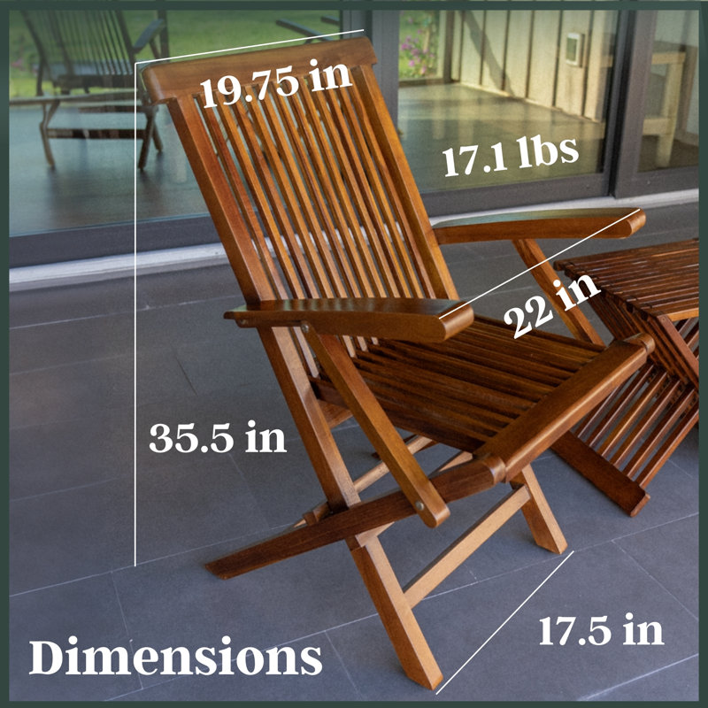 Red Barrel Studio® Red Barrel Studio Handmade Teak Wood Patio Folding Chair - Elnara | Wayfair